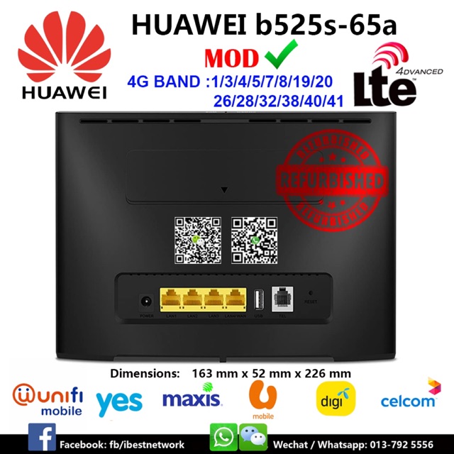 Huawei B525s-65a LTE advanced Modem ( MOD ) refurbished* | Shopee Malaysia
