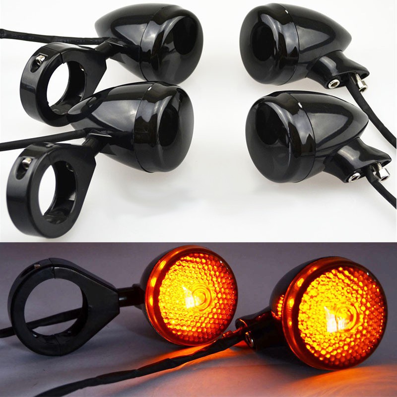 JFMOTO 2 PCS Fit Harley-Davidson Sportster Dyna Bobber Smoke 20 LED 12V ...