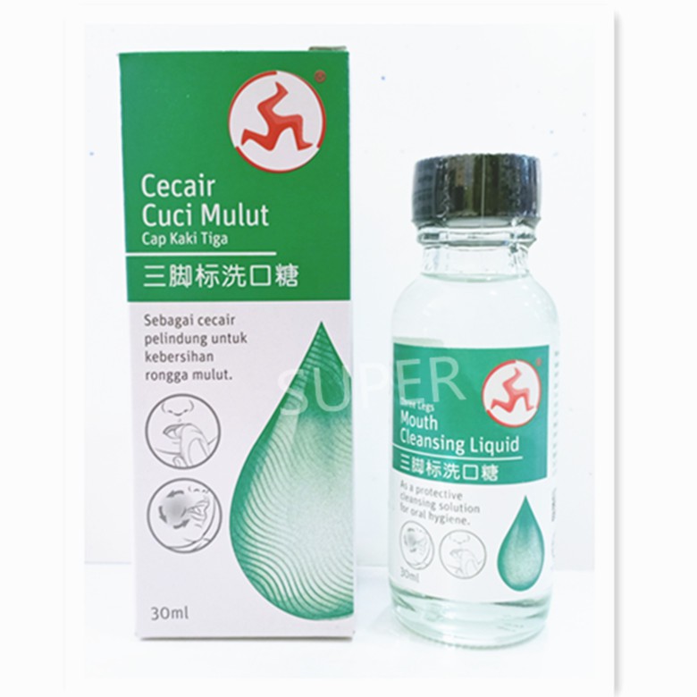 MOUTH CLEANSING LIQUID/CECAIR CUCI MULUT/洗口糖/CAP THREE LEGS 30ML ...