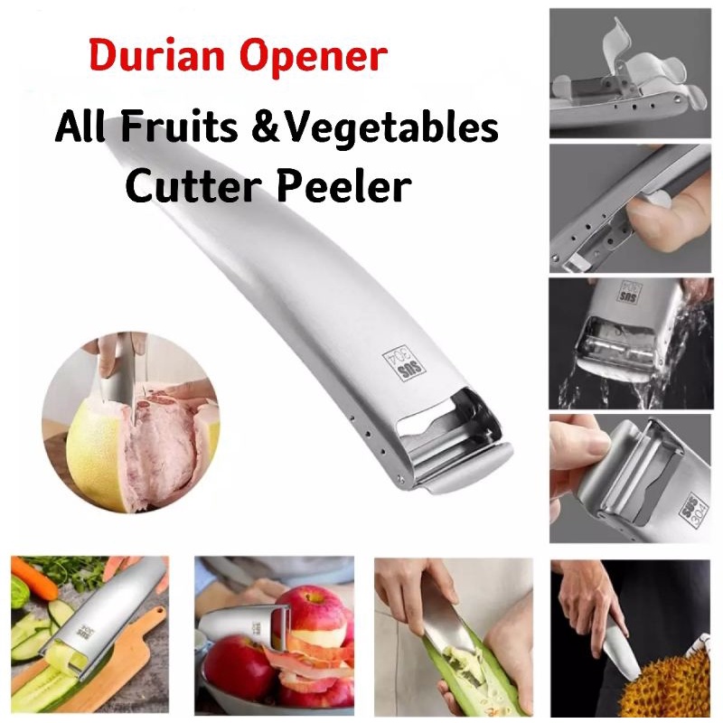 📣Ultra Multifunction Sharp Stainless Steel Durian Opener All Fruits and ...