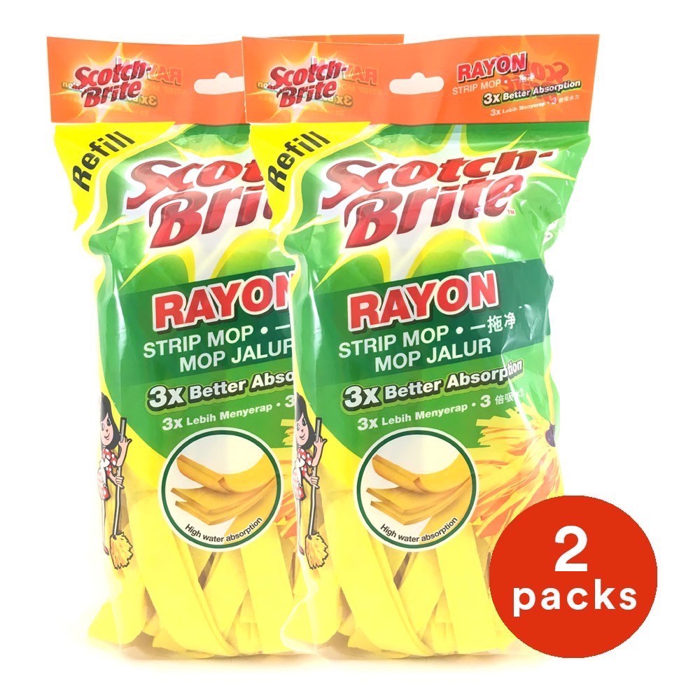 3M Scotch Brite Rayon Yellow Strip Mop Refill Twin Packs (2 Pcs/Pack ...