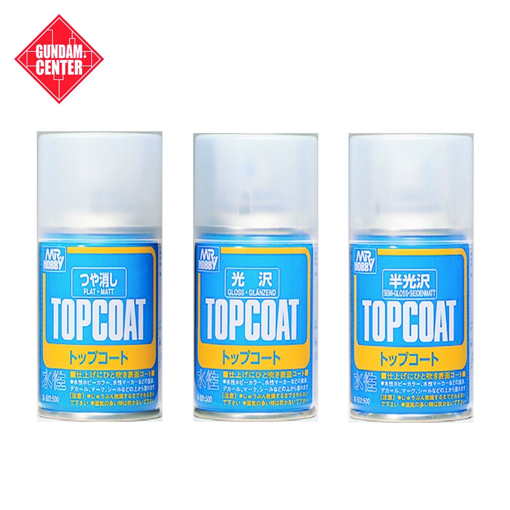 MR. TOP COAT FLAT, GLOSS, SEMI-GLOSS (88ML) B501, B502 & B503 MR. HOBBY ...