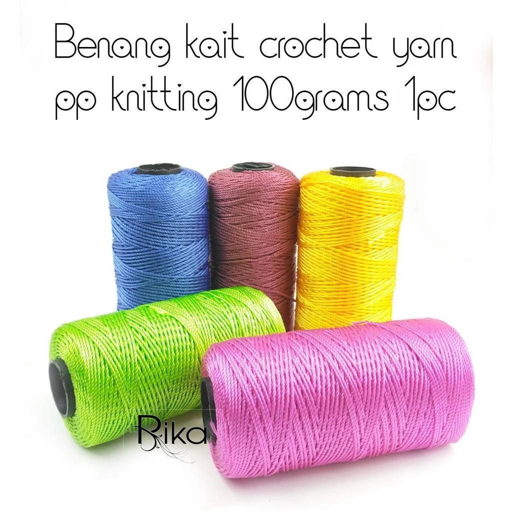 Benang kait crochet yarn PP knitting 15-28 Koleksi 2 benang pp benang ...