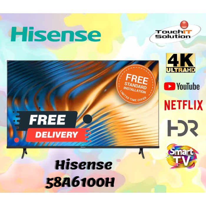 HISENSE 58 Inch 58A6100H 4K UHD Smart TV A6100H | Shopee Malaysia