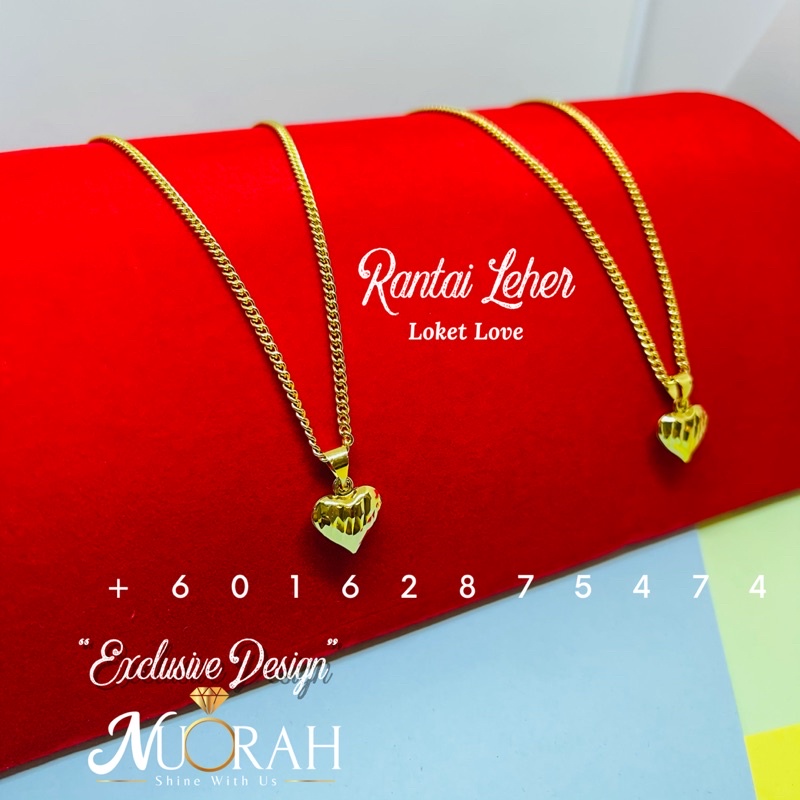 🔥 COP 916 🔥 RANTAI LEHER & LOKET LOVE | SEIRAS DESIGN EMAS SEBENAR ...