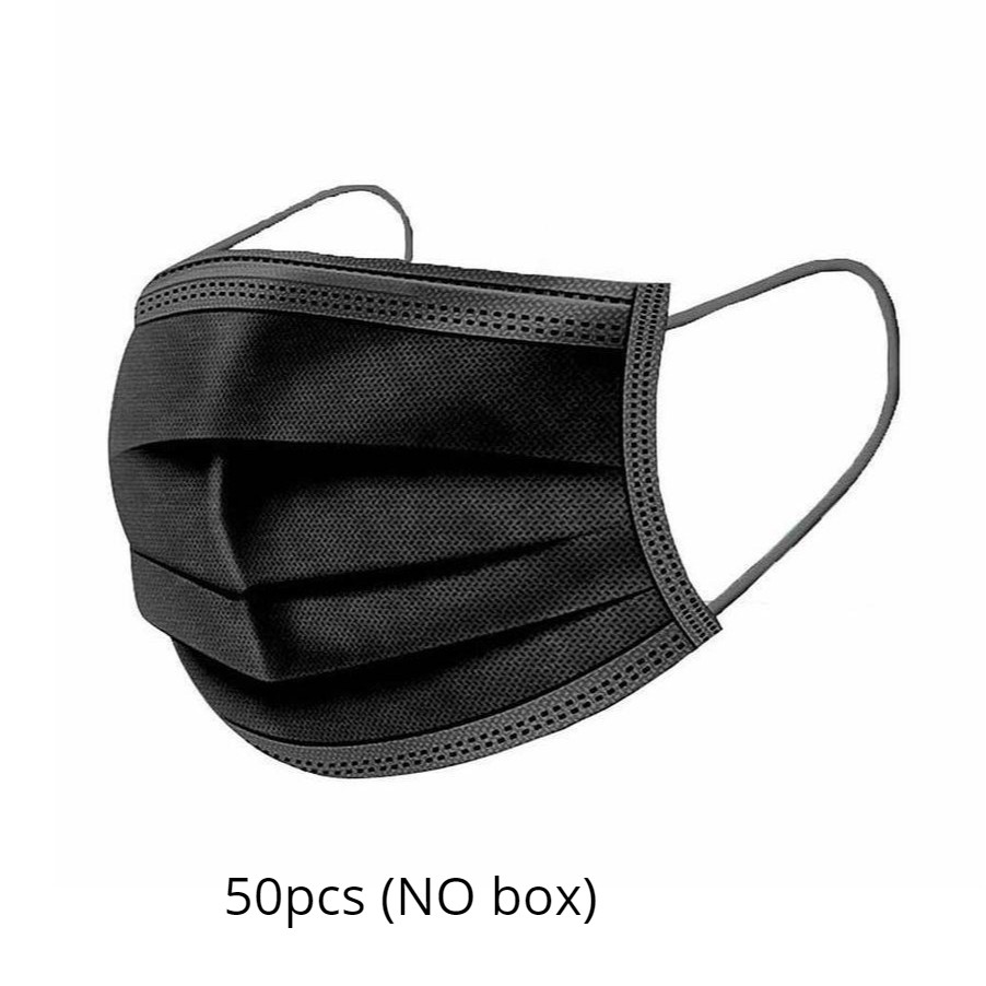 50pcs Full Black colour 3ply kf94 Face mask Non Medical Disposable Mask ...
