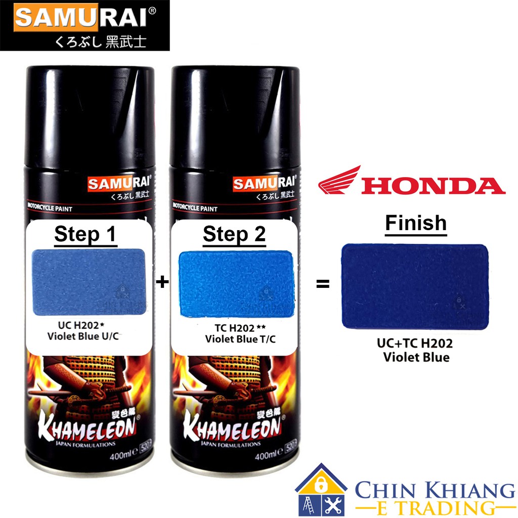Samurai H202 Honda Violet Blue 2 Coat System Spray Paint 400ml UCH202 ...