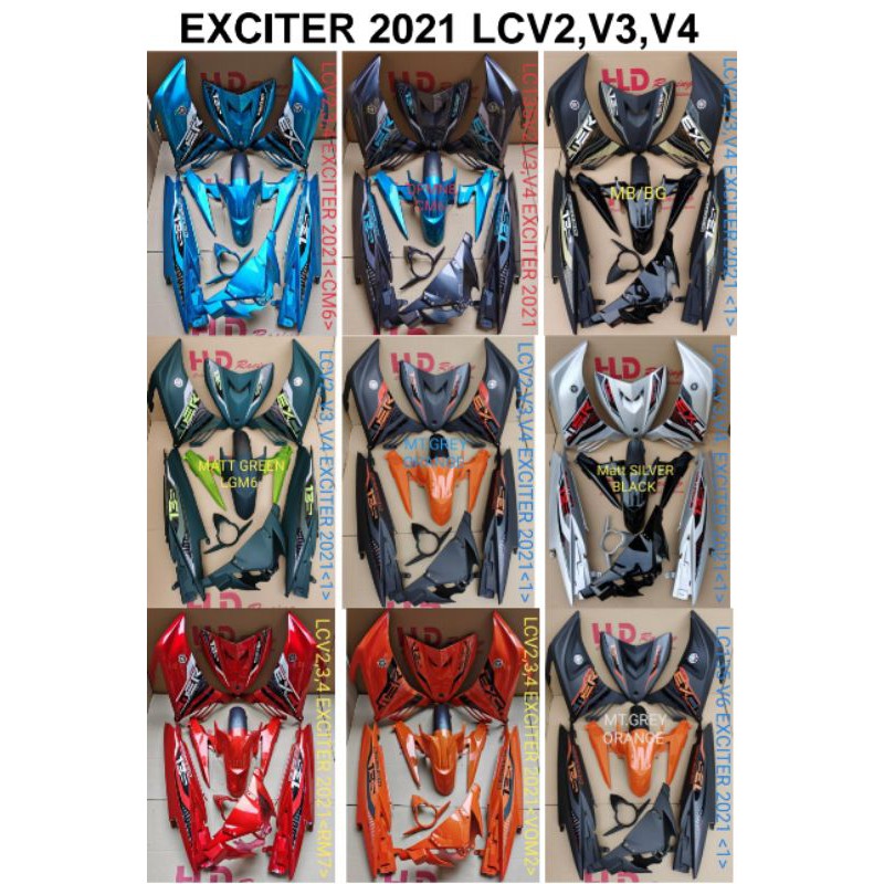 LC135 V2 V3 V4 FULL BODY COVER SET ORIGINAL HLD EXCITER 2021 | Shopee ...