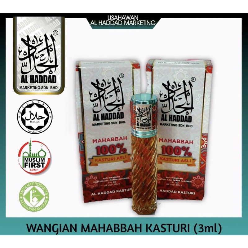 Al-Haddad wangian Kasturi Mahabbah 💯% kasturi (Perfume) | Shopee Malaysia