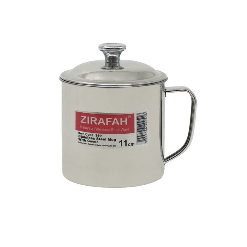 ZIRAFAH Stainless Steel Mug With Lid (11cm) | Shopee Malaysia