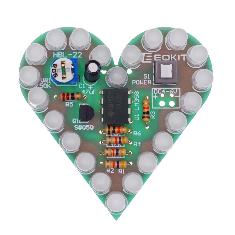 DIY Kit Heart Shape Breathing Lamp Kit DC 4 V-6 V Breathing LED Suite ...