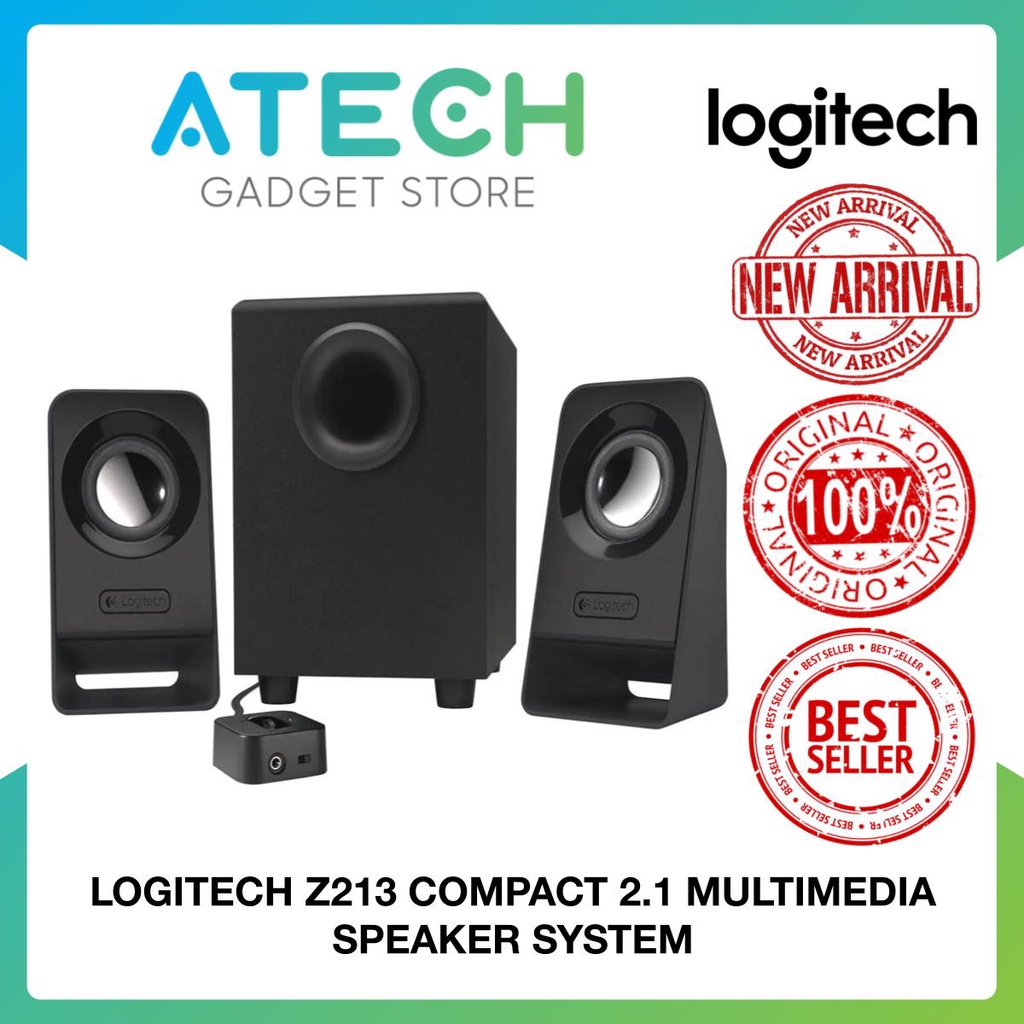 Logitech Z213 Compact 2.1 Speaker System with Full Sound, Compact ...