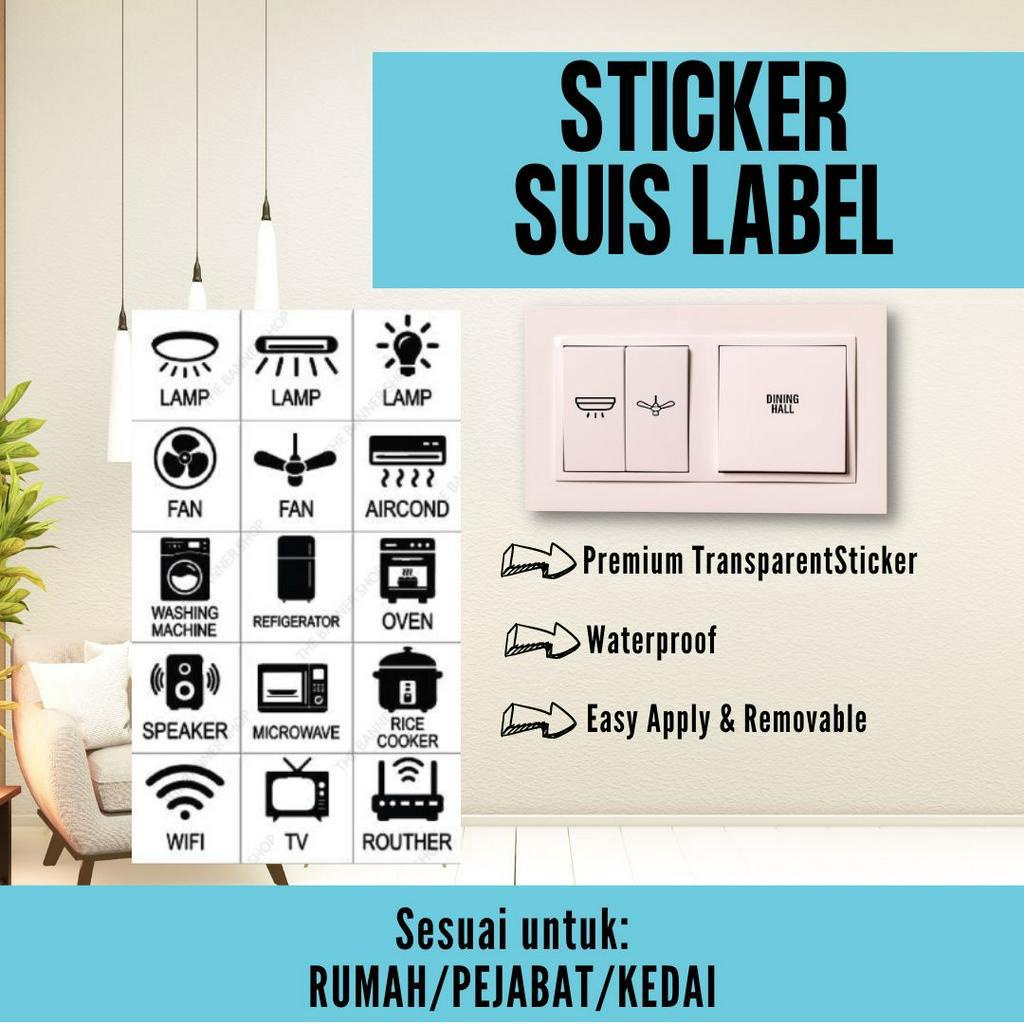 Sticker Suis Label / Sticker Suis / Sticker Label Elektrik/ Switch ...