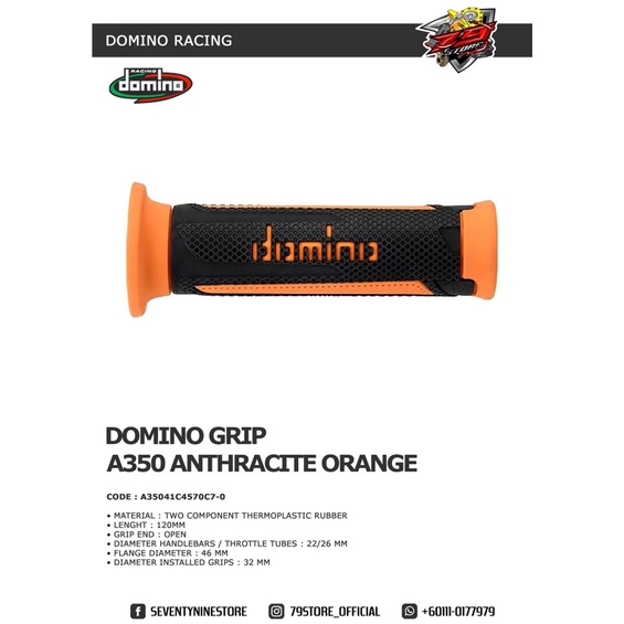 Original Domino Racing Handle Grip from Italy A010 / A250 / A350 / A450 ...
