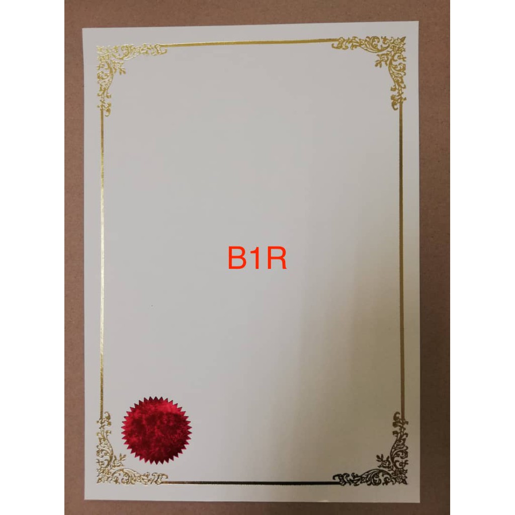 Plain Certificate Paper A4 size with Red Seal 100PCS | Shopee Malaysia