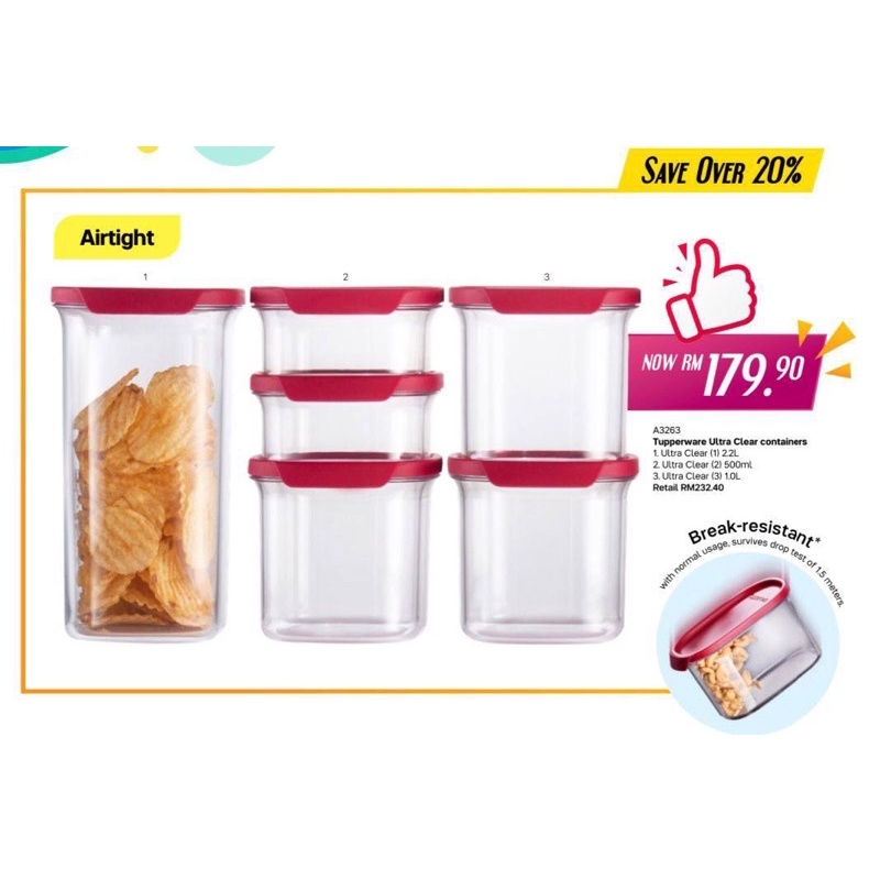Tupperware Ultra Clear Container | Shopee Malaysia