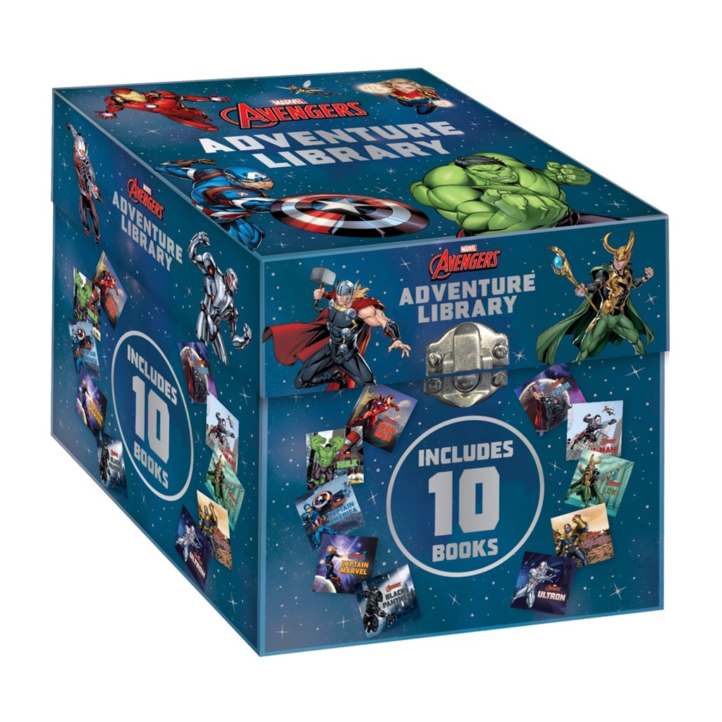 Marvel Avengers Adventure Library Gift Set With 10 Storybooks For Kids ...
