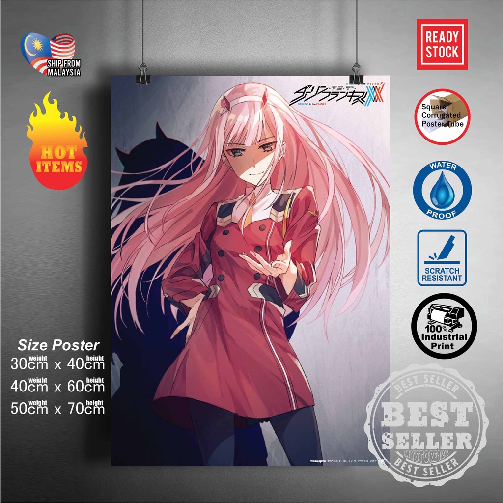 【READY STOCK】Darling In The Franxx Poster Zero two| HIRO Anime Poster ...