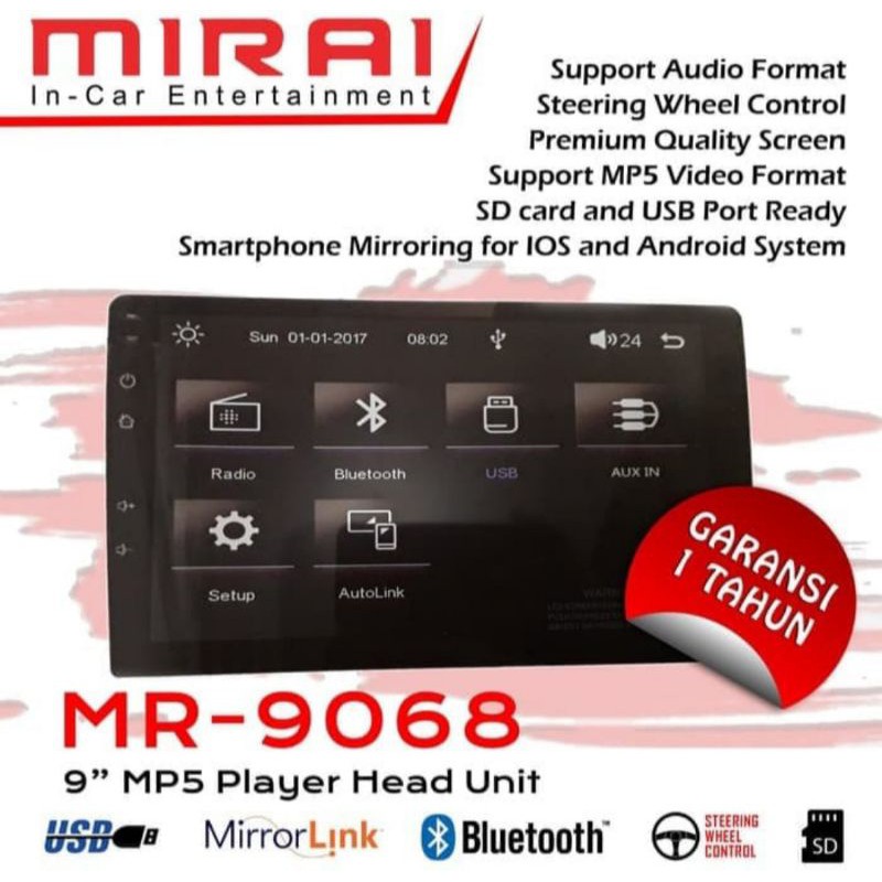 Mirai 9068 MP5 Mirrorlink Head Unit / Mirai MR 9068 | Shopee Malaysia