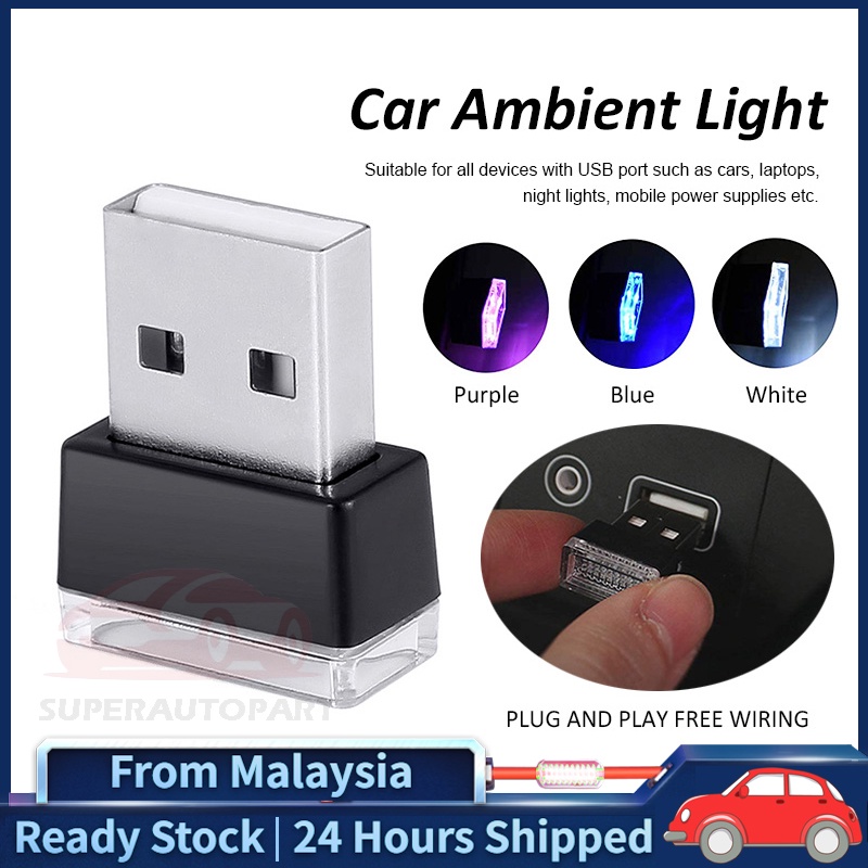 Mini USB Light Car LED Lights 3 Colors Car Ambient Light Mini USB ...