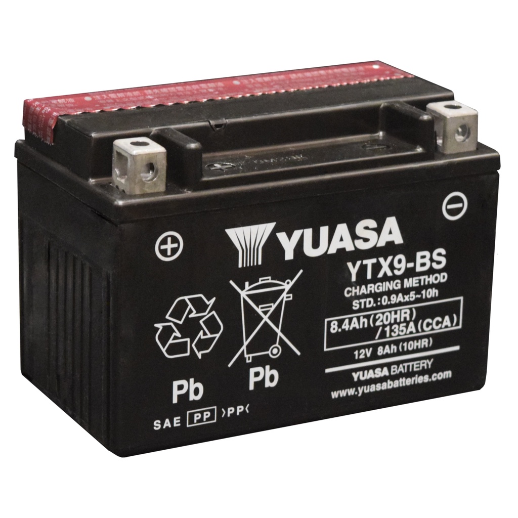 Yuasa Battery YTX9-BS, Plug & Play 12V For BMW G310GS, S1000XR ...
