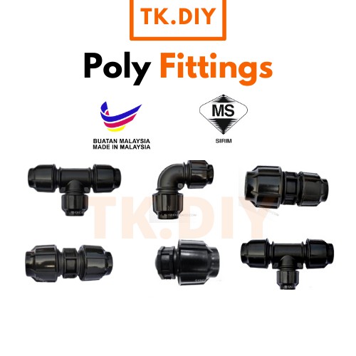 (SIRIM) HDPE Poly Paip Fittings - 20MM=1/2" / 25MM=3/4" / 32MM=1 ...
