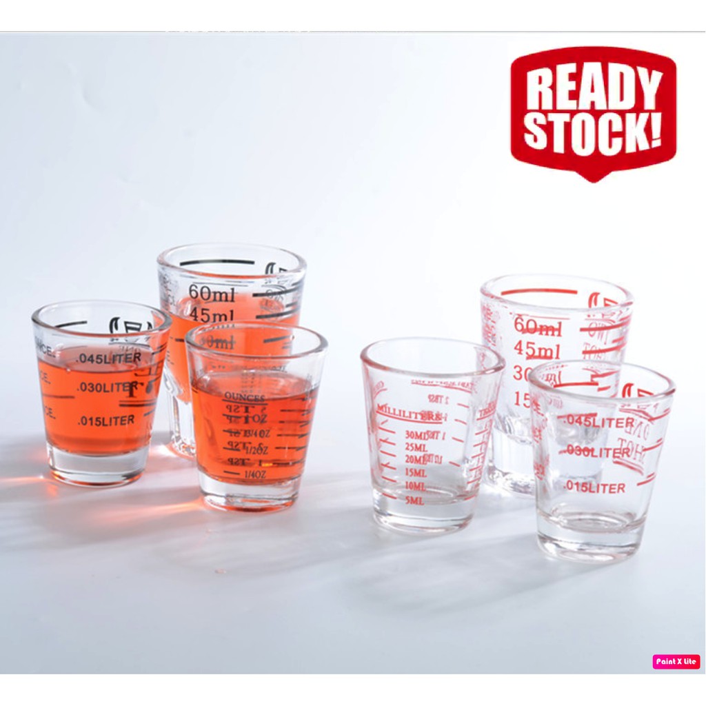 30ml / 45ml / 60ml Thickened Glass Ounce Cup Ounce Cup Graduated Measuring Cup Espresso Cup ...