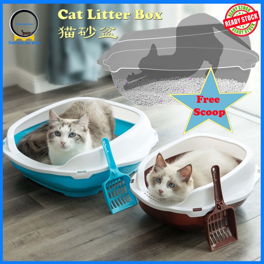Cat Litter Box (Free Scoop) Bekas Pasir Kucing Bekas Kucing Berak Cat ...