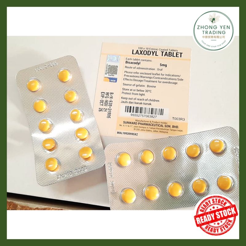 LAXODYL TABLET 5MG (Bisacodyl 5mg) - Constipation / Sembelit 10's ...