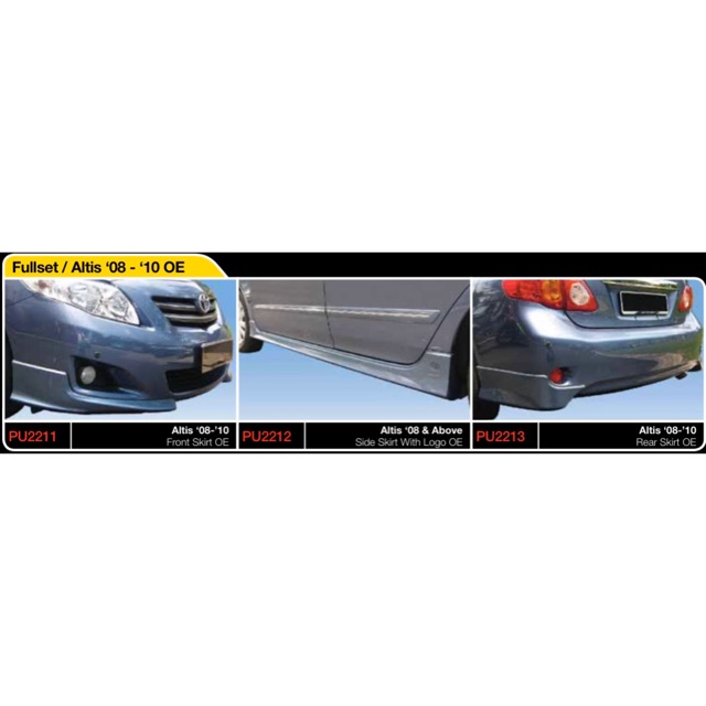 Toyota corolla altis 2008 2009 2010 oem V1 V2 bodykit body kit front ...