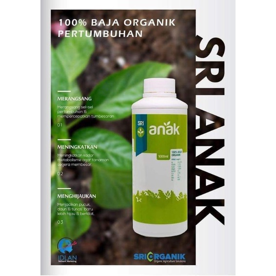 Sri Anak baja organik terbaik untuk tanaman / baja pokok 250ml | Shopee ...