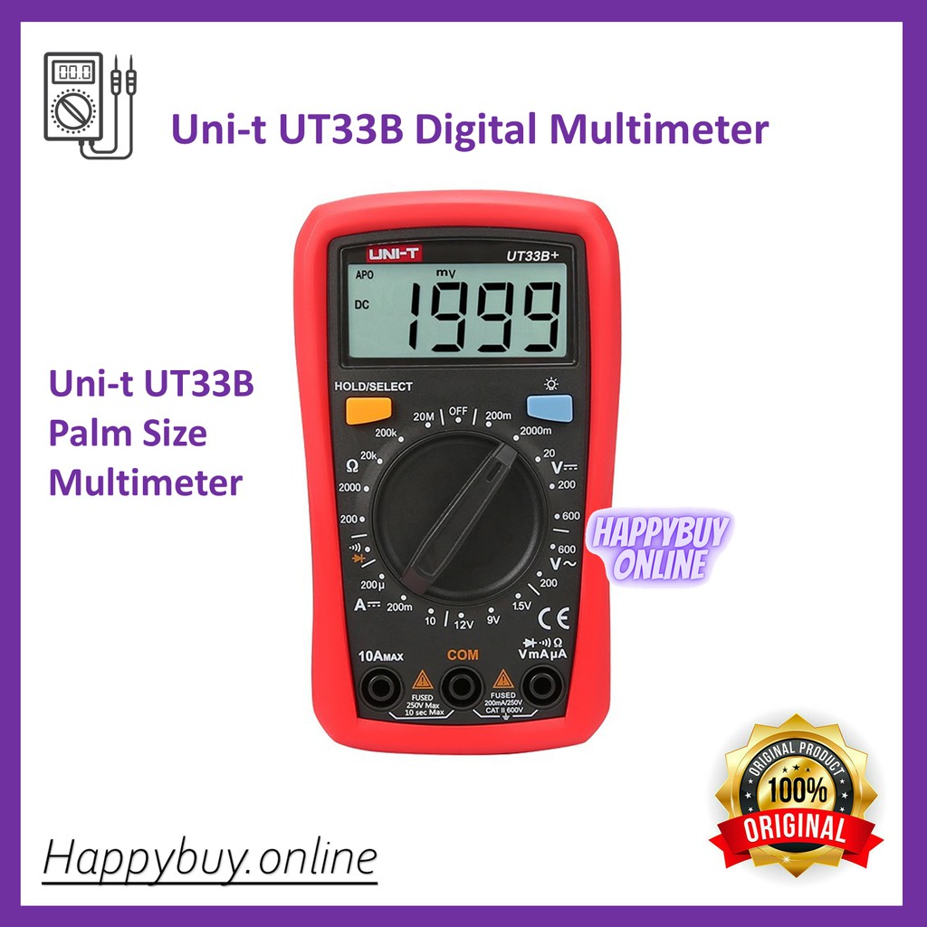 Uni-T UT33B Palm Size Multi meter UT33B Digital Multi Meter | Shopee ...