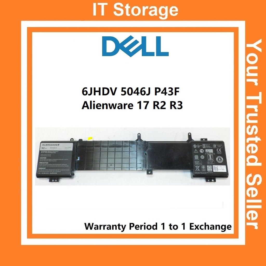 ORIGINAL DELL 6JHDV ALIENWARE 17 R2 R3 P43F P43F002 5046J ALW17ED ...