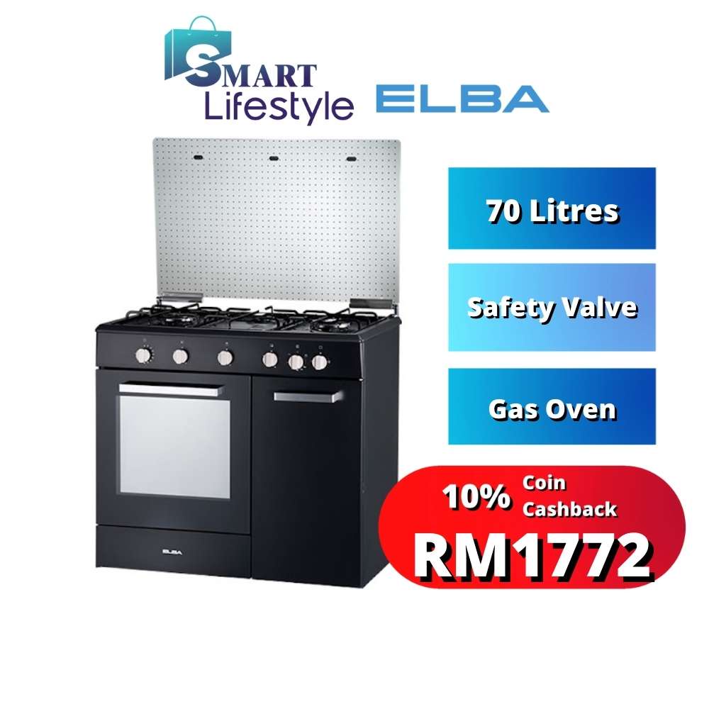 Elba Free Standing Gas Cooker EGC-C9703G(BK)/EGC-C9704G(BK) | Shopee ...