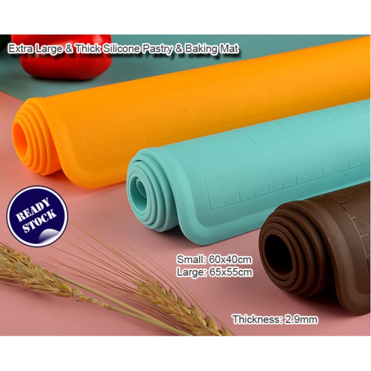 Extra Large & Thick Silicone Pastry Mat Baking Mat Kneading Mat Pastry Board Dough Mat | Shopee ...