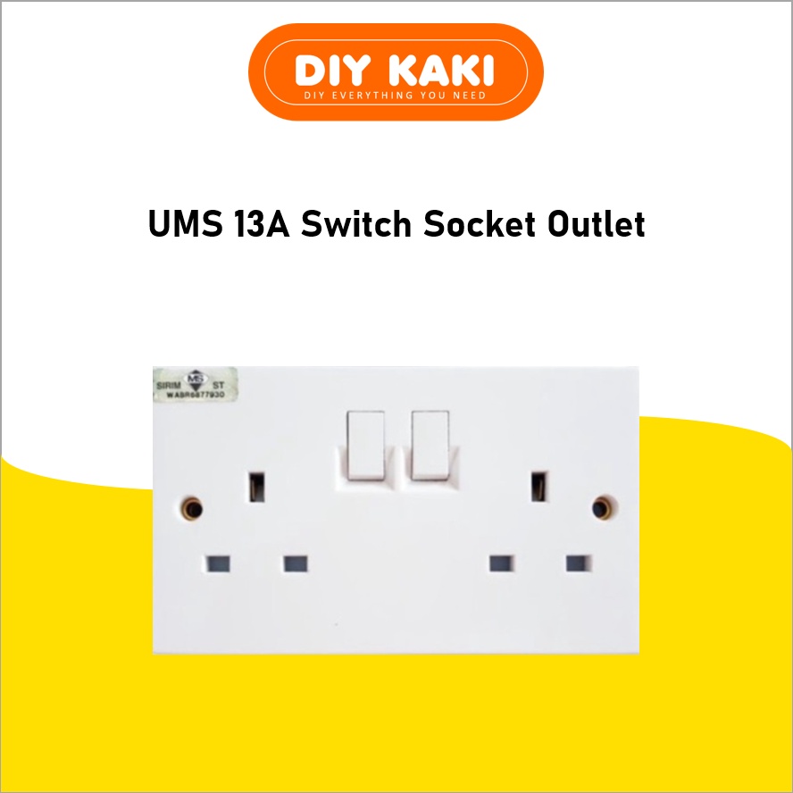 UMS 1 Gang 2 Gang 3 Pin 13A 250V 3 Pin Switch Socket Outlet [13A ...