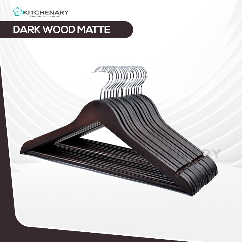 Premium Korean Style Wooden Hanger Penyangkut Baju Kayu Boutique Solid ...
