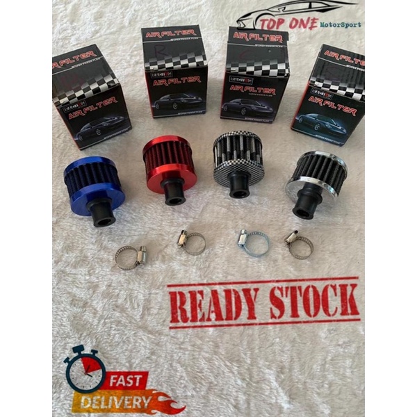 Racing Car Motorcycle Mini Air Filter 12 MM Carbon Silver Blue Red ...
