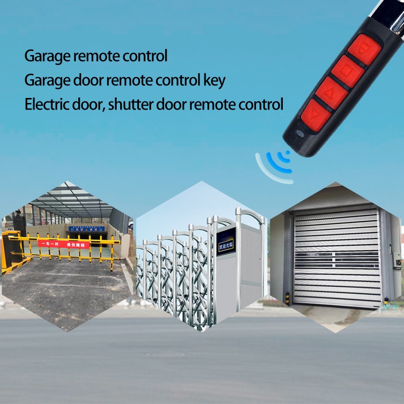 👍330/433mhz Auto Gate Remote Control 4 Button Garage Door Remote Key ...
