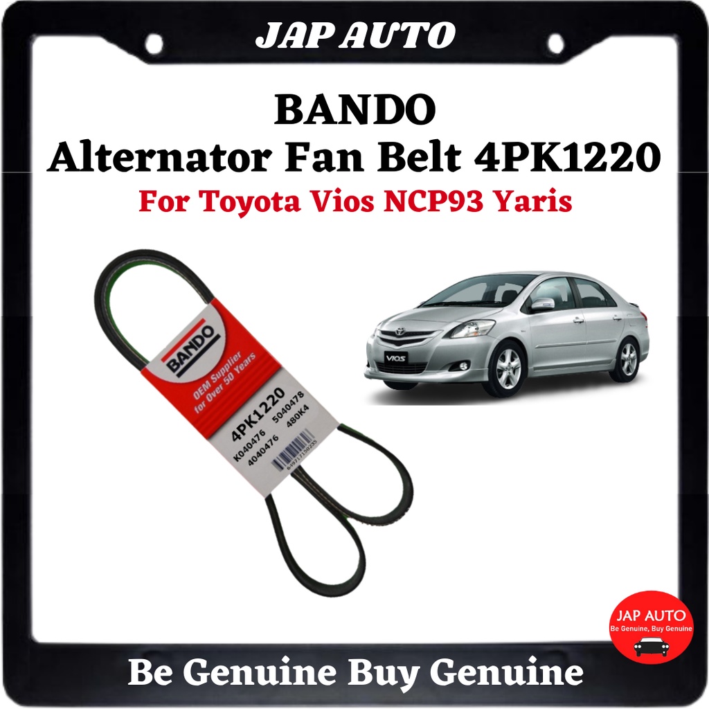 BANDO V Belt Fan Belt - Toyota Vios NCP93 , Yaris NCP91 [ 4PK1220 ...