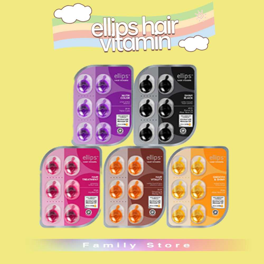 ELLIPS VITAMIN RAMBUT NUTRI COLOR SMOOTH SHINY BLACK VITALITY (6 KAPSUL ...