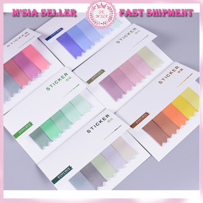 SKM Multicolour Sticky Bookmark Pad Memo Pad Office Use | Shopee Malaysia