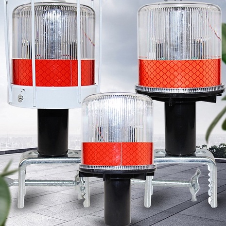 Solar LED Red Traffic Light Emergency Warning Strobe Cone Buried ...