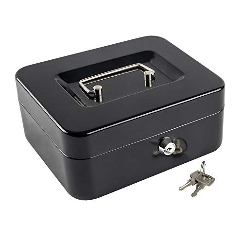 fivestar2u Metal Petty Cash Box 6"/8"/10"/12" With Key Lockable Metal ...