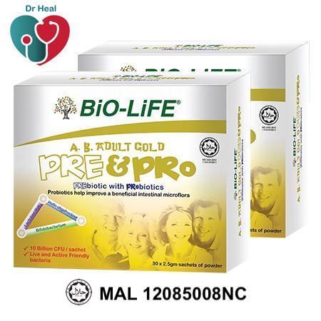 Biolife AB Adult Gold Prebiotic & Probiotics 10 Billion CFU per sachet ...