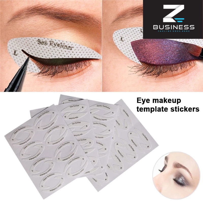Zshope 4 Sheets Universal Eyeliner Eyeshadow Non-woven Template Sticker ...
