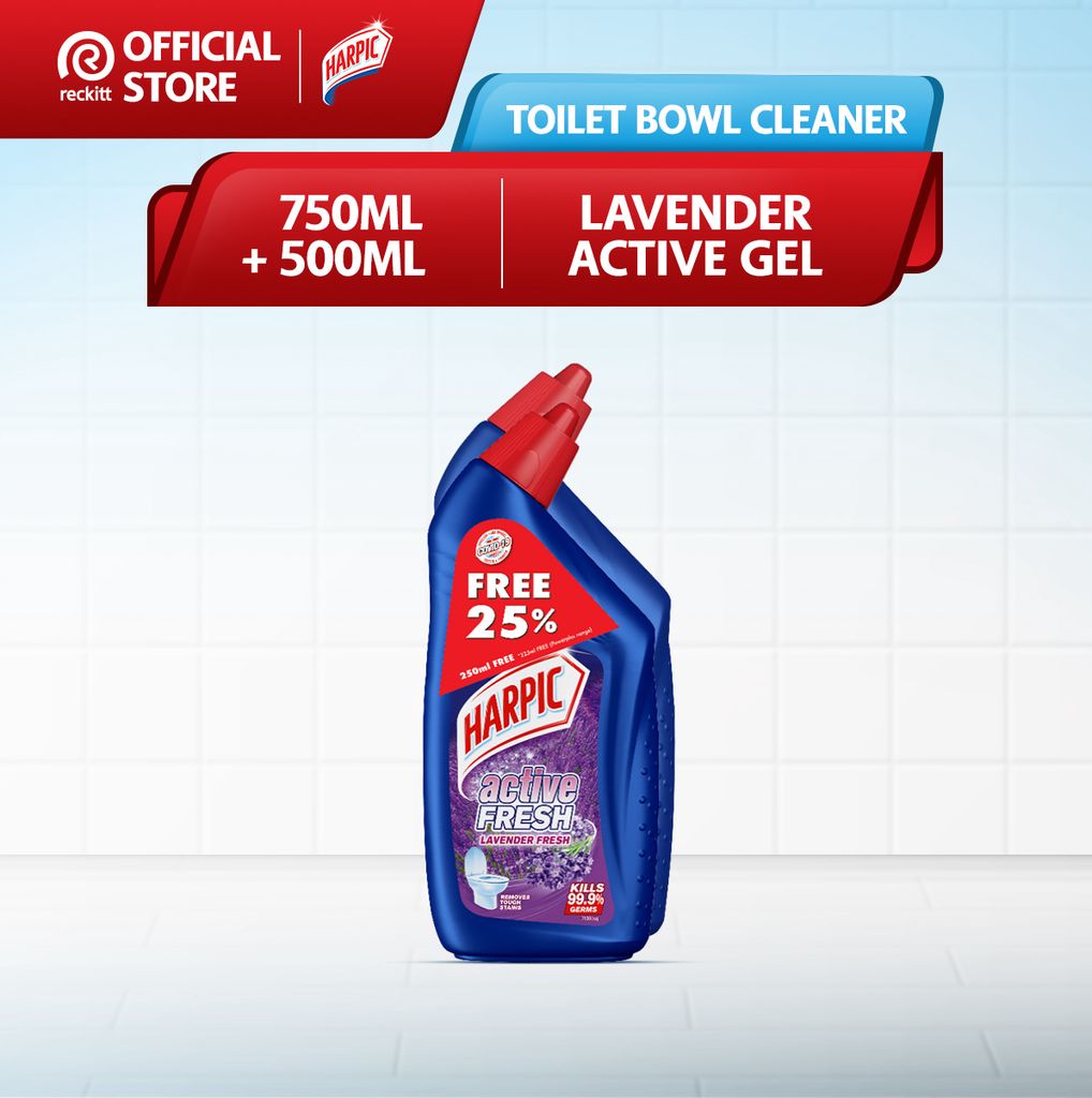 Harpic Power Plus (675ml + 450ml) / Active Gel (750ml + 500ml) Disinfectant Toilet Cleaner ...