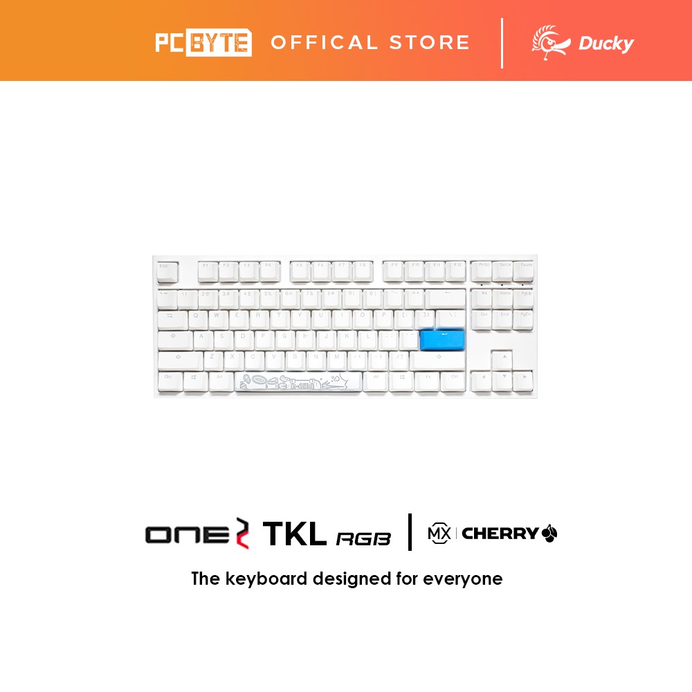 Ducky One 2 TKL RGB LED White Double Shot PBT Mechanical Keyboard ...