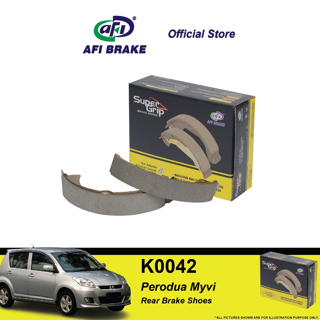 Super Grip Rear Brake Shoe - Perodua Myvi - K0042 (1 set) | Shopee Malaysia