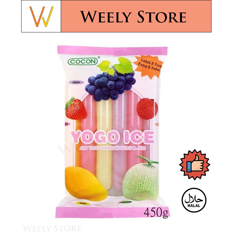 Cocon Yogo Ice With Milk Fruit Juice Halal Bercampur Ais Krim Tiub Ice ...